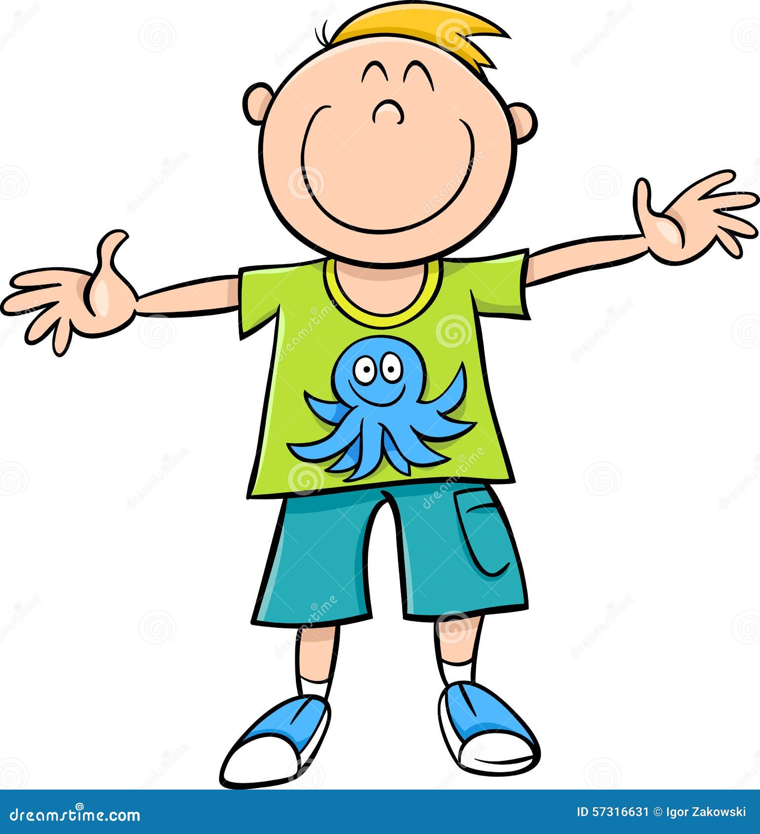 Happy Boy Cartoon Illustration Stock Vector - Illustration of childhood ...