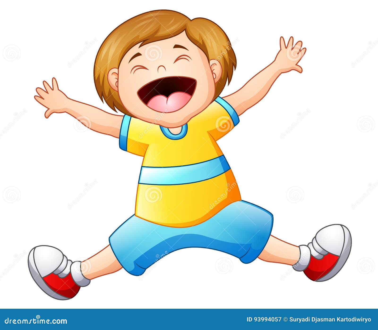 Happy Cartoon Man Jumping For Joy Vector Illustration | CartoonDealer ...