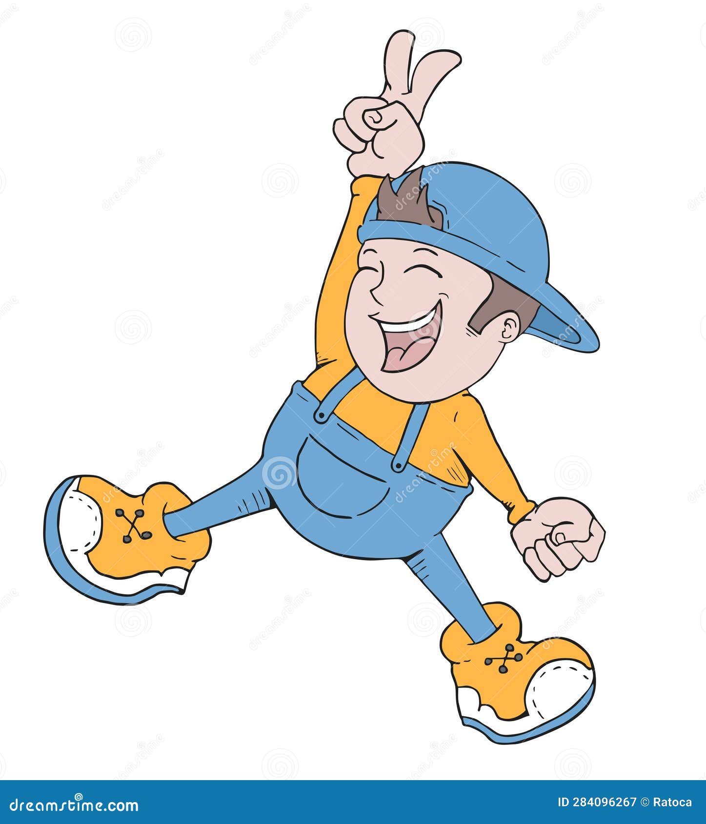 Happy Boy Celebrating Victory Stock Vector - Illustration of victory ...