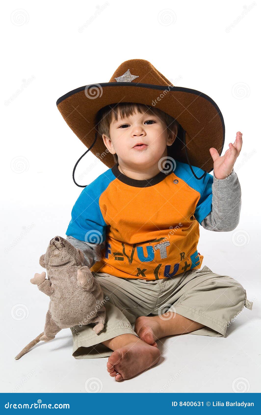 Happy Boy In Cowboy Hat Stock Image | CartoonDealer.com #8400631