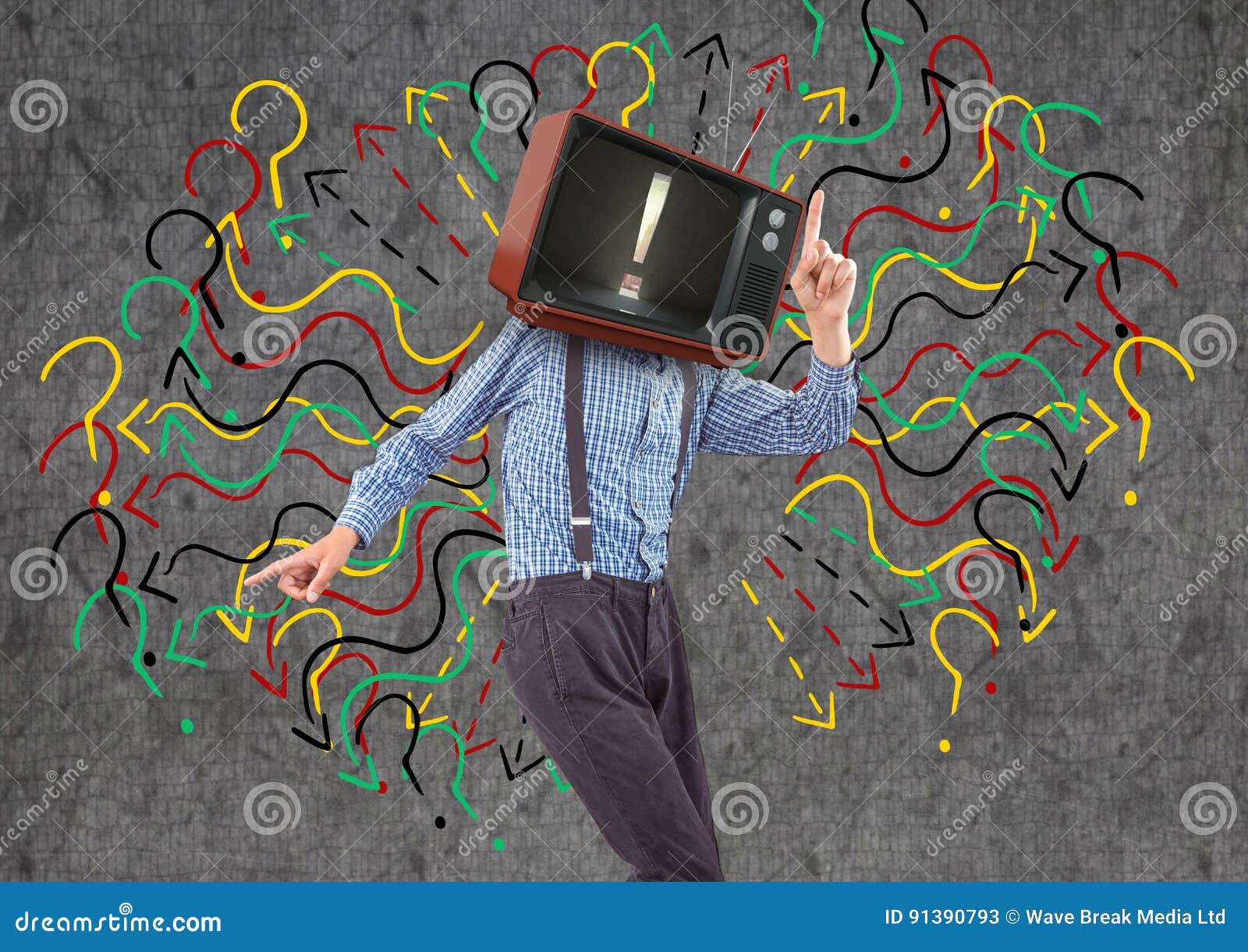 Happy boy dancing, tv face stock image. Image of blank - 91390793