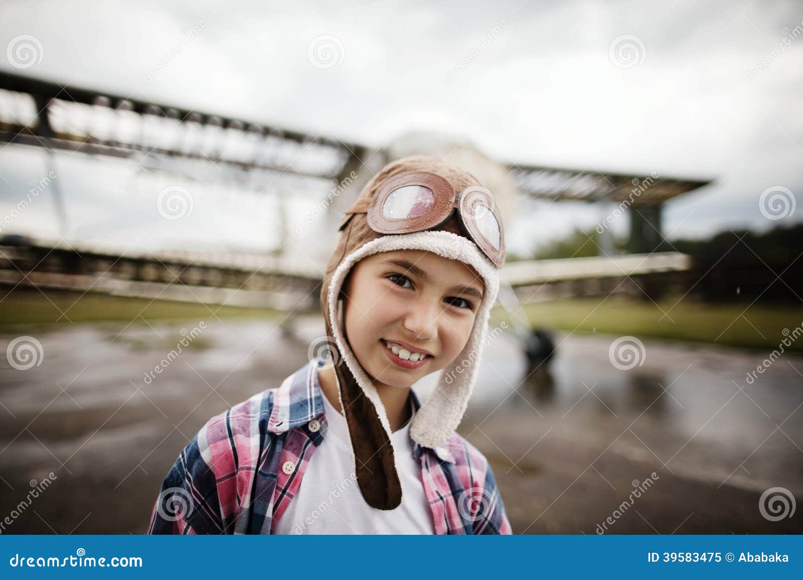 Happy Boy Dreaming of Being Pilot Stock Image - Image of aged, aviation ...