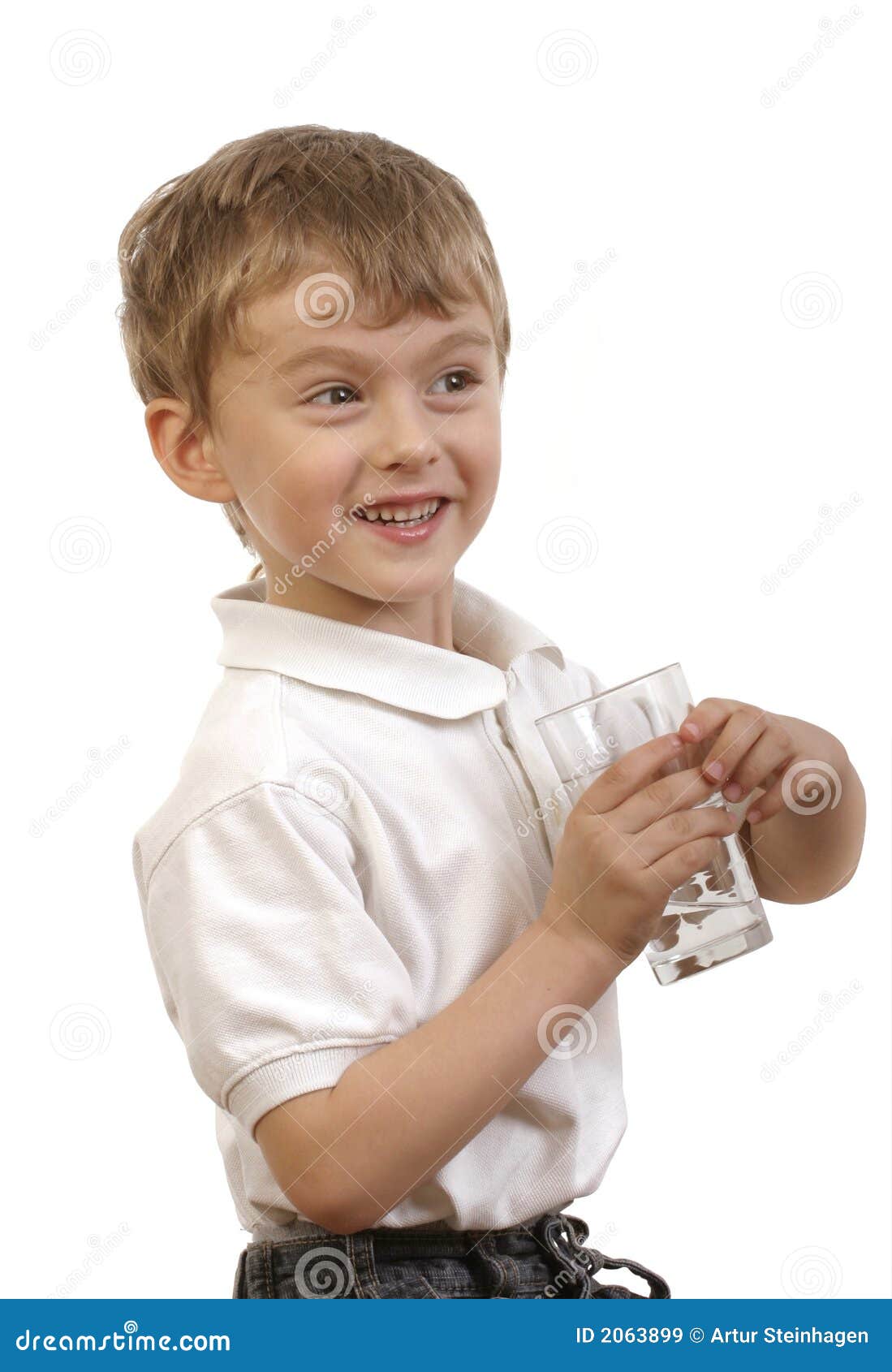 Happy boy drinking water stock image. Image of male, years - 2063899
