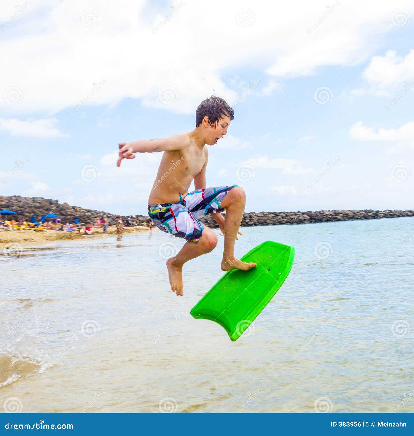 Happy boy enjoys surfing stock image. Image of holiday - 38395615