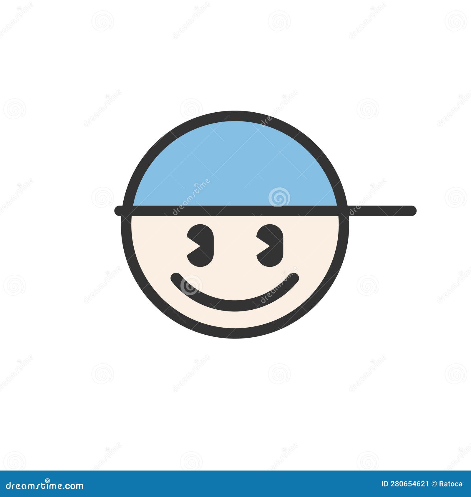 Happy boy face with cap stock vector. Illustration of head - 280654621