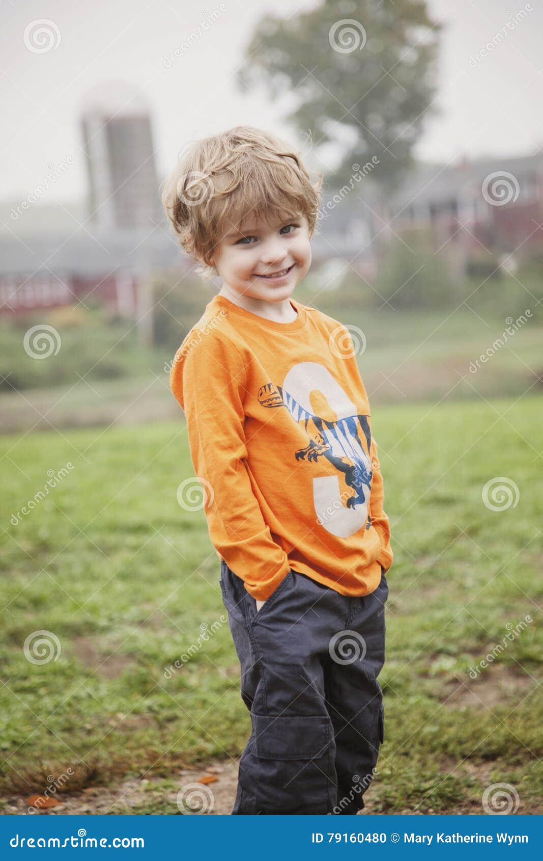 Happy boy on farm stock photo. Image of youth, confident - 79160480