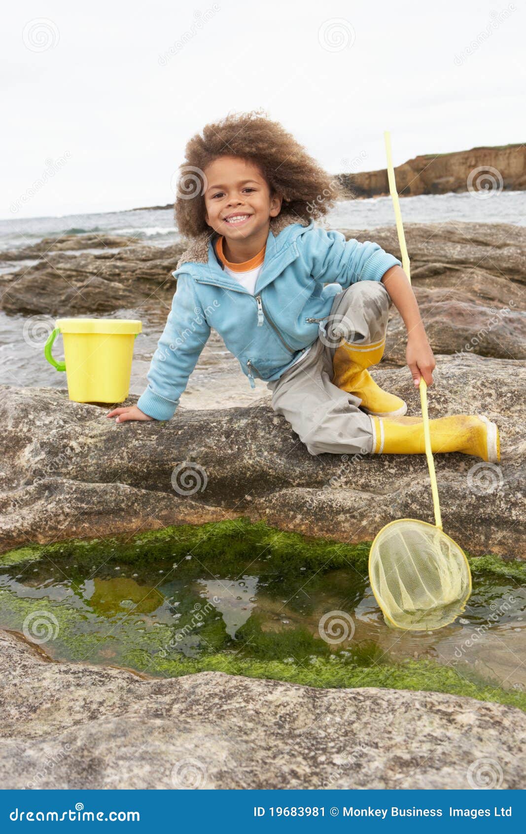 Happy boy with fishing net stock image. Image of fishing - 19683981