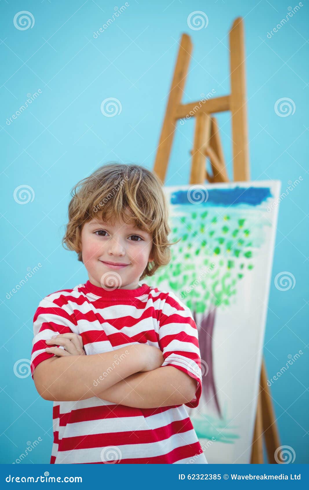 Happy boy with folded arms stock image. Image of crafts - 62322385