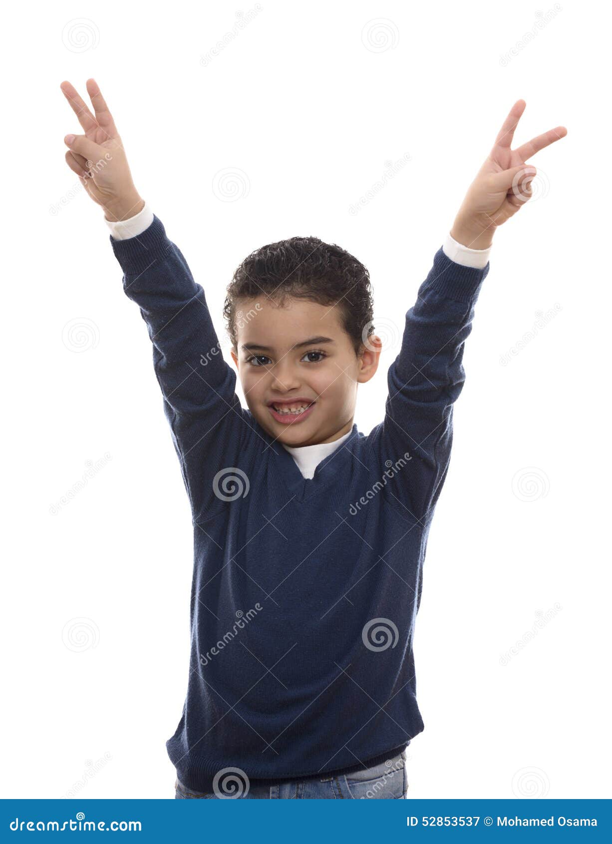 Happy Boy and Hands Up stock image. Image of culture - 52853537