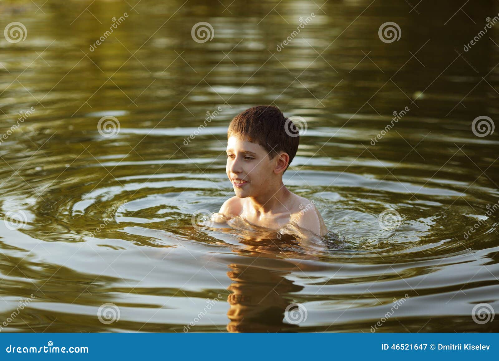 Happy Boy Having Fun Swimming in the Water Stock Image - Image of ...