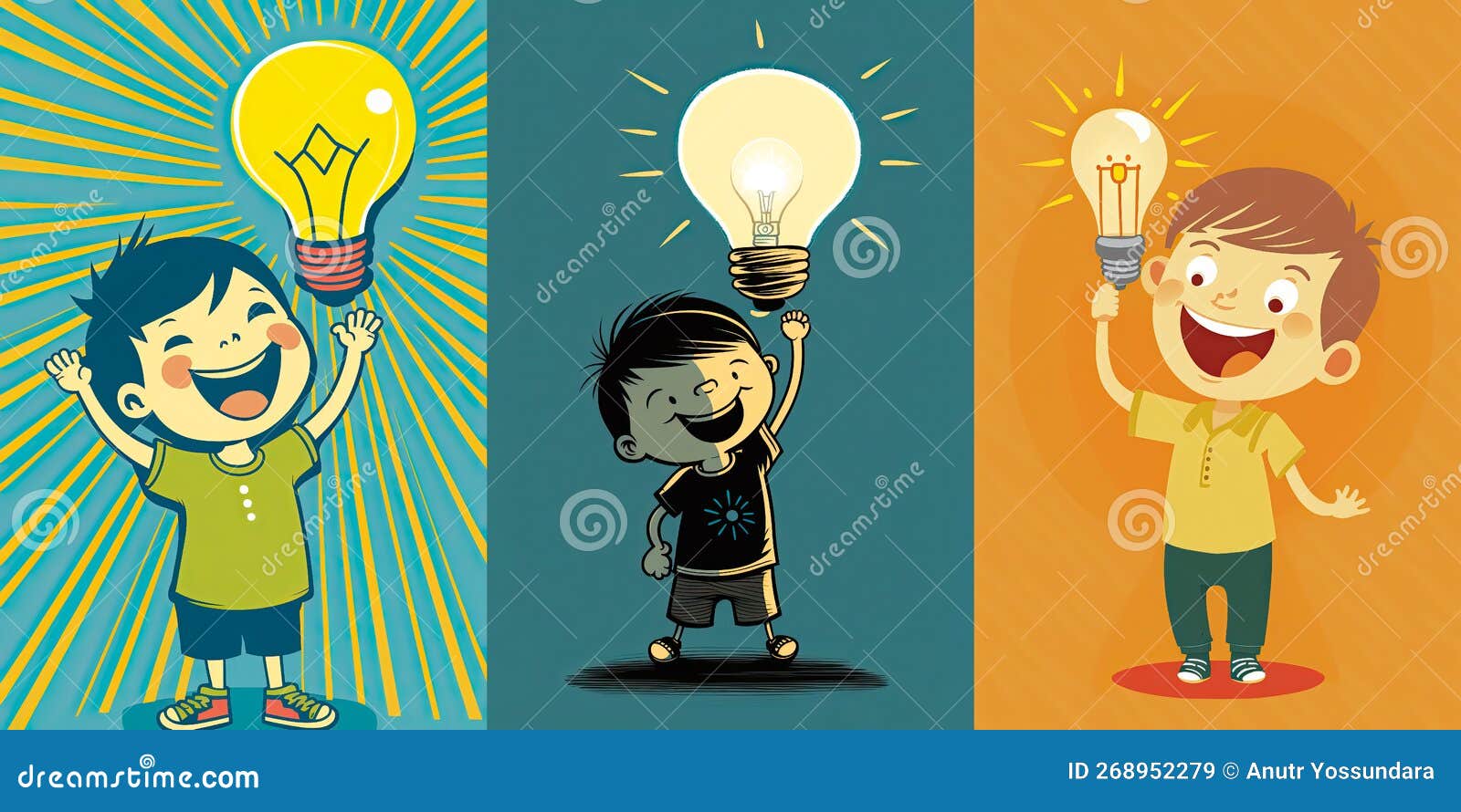 Happy Boy Holdings Light Bulb for Creativity and Idea Concept ...