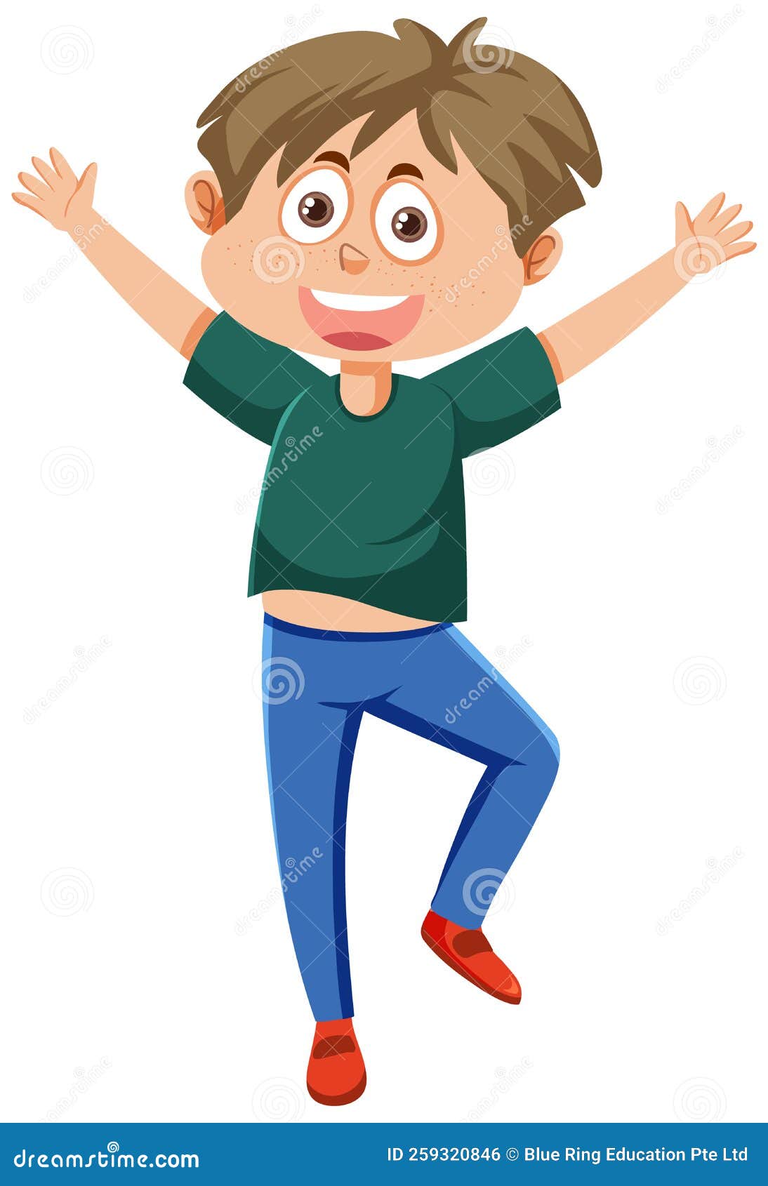 A Happy Boy Jumping Cartoon Character Stock Vector - Illustration of ...