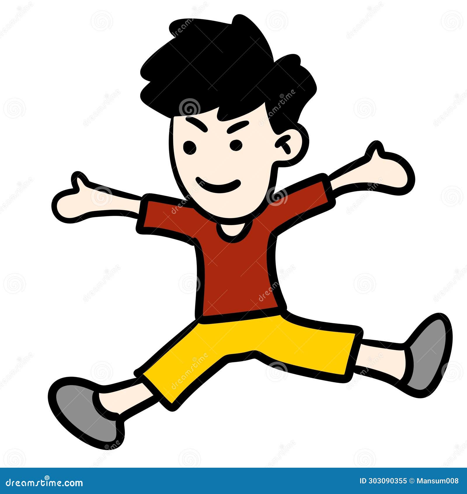 Happy boy jumping icon stock illustration. Illustration of happy ...