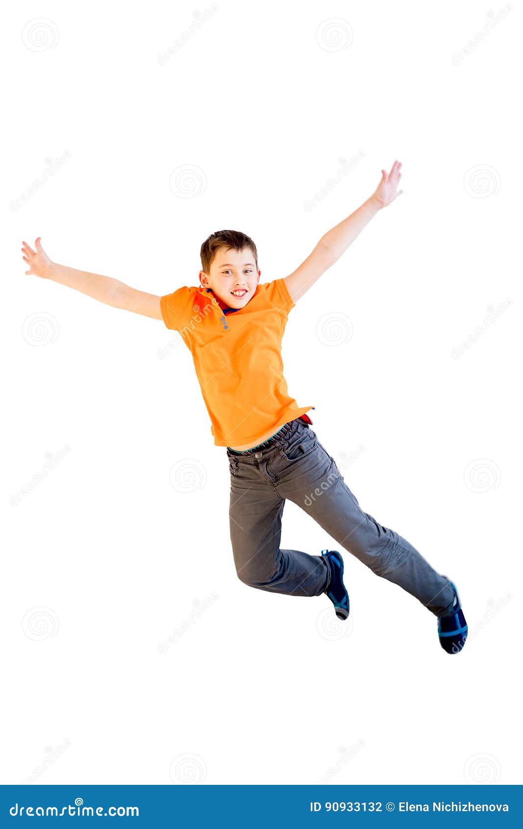 Happy boy jumping stock photo. Image of action, happy - 90933132