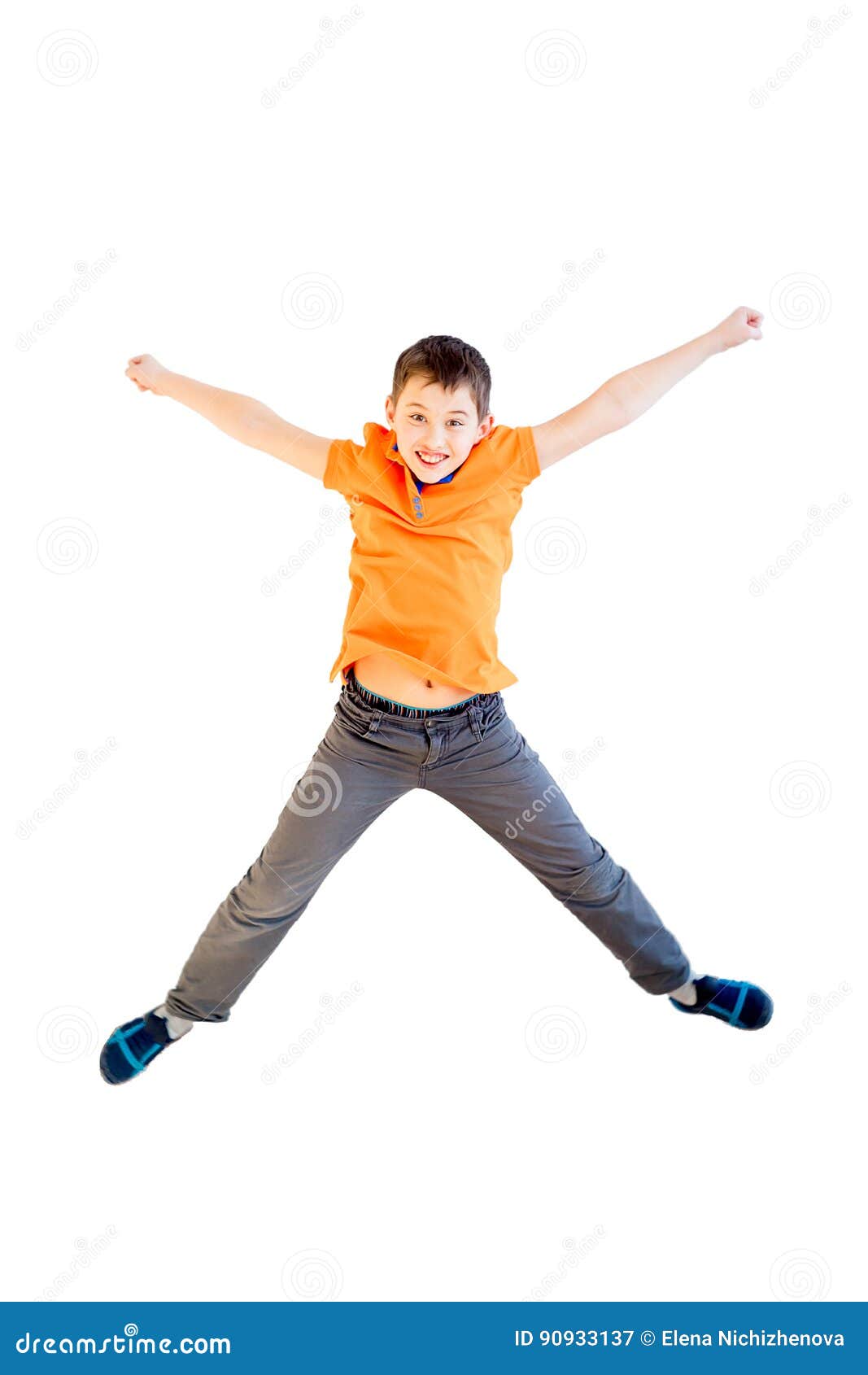 Happy boy jumping stock image. Image of adorable, little - 90933137