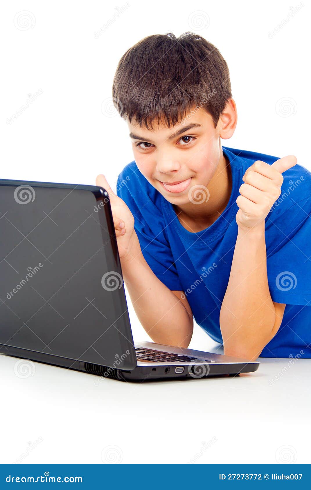 Happy boy with a laptop stock photo. Image of cheerful - 27273772