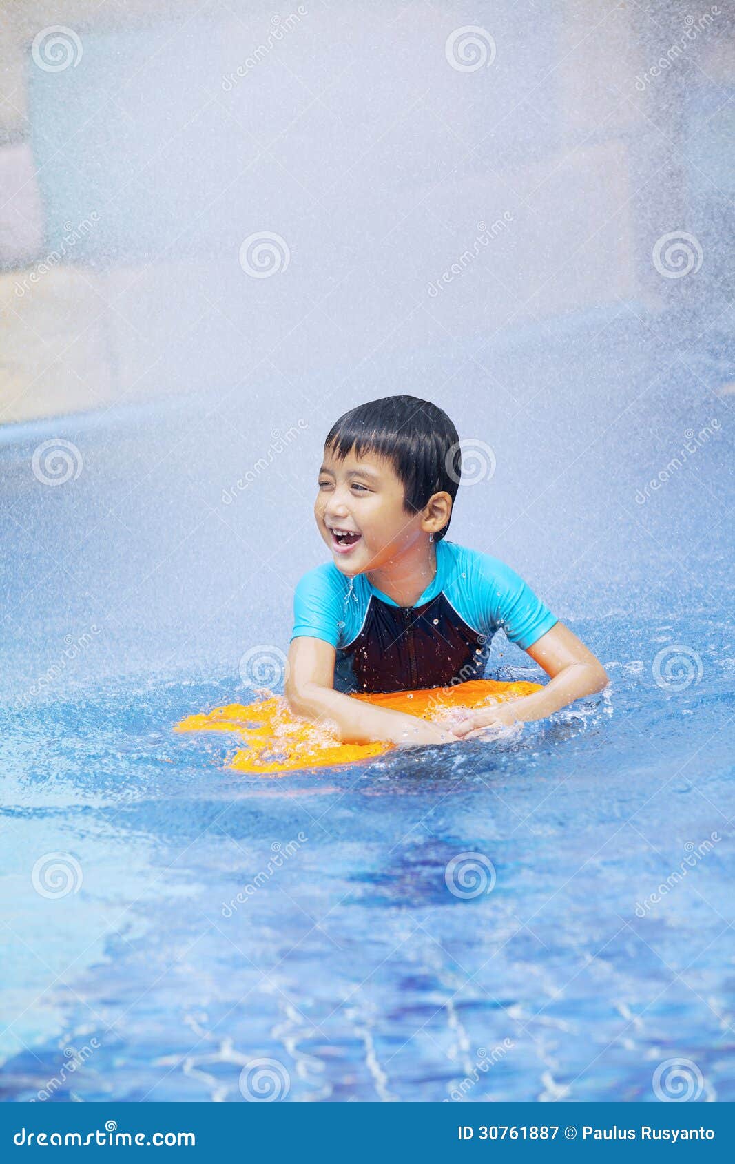 Happy boy learn to swim stock image. Image of outside - 30761887