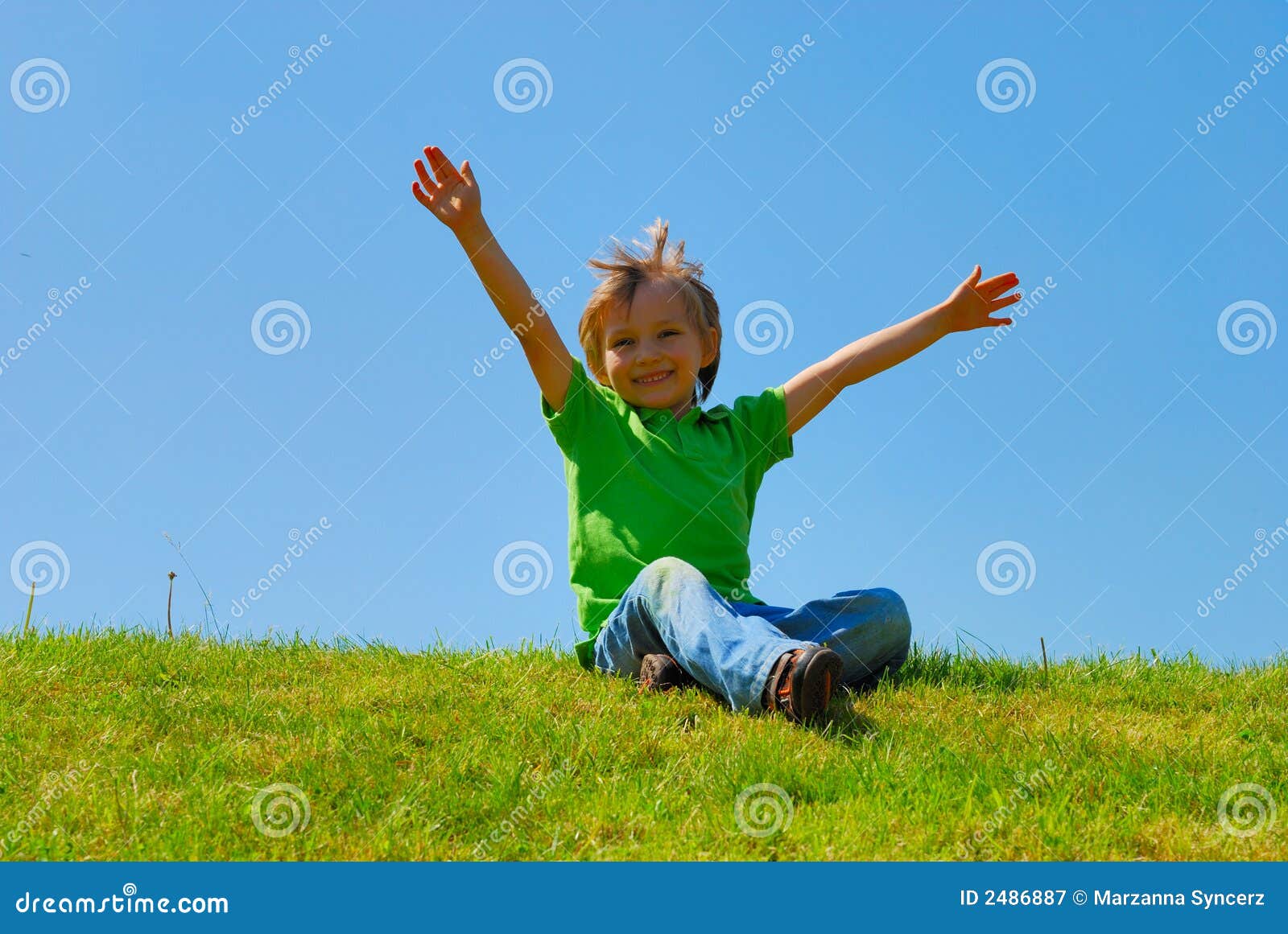 Happy boy outside stock image. Image of young, expression - 2486887