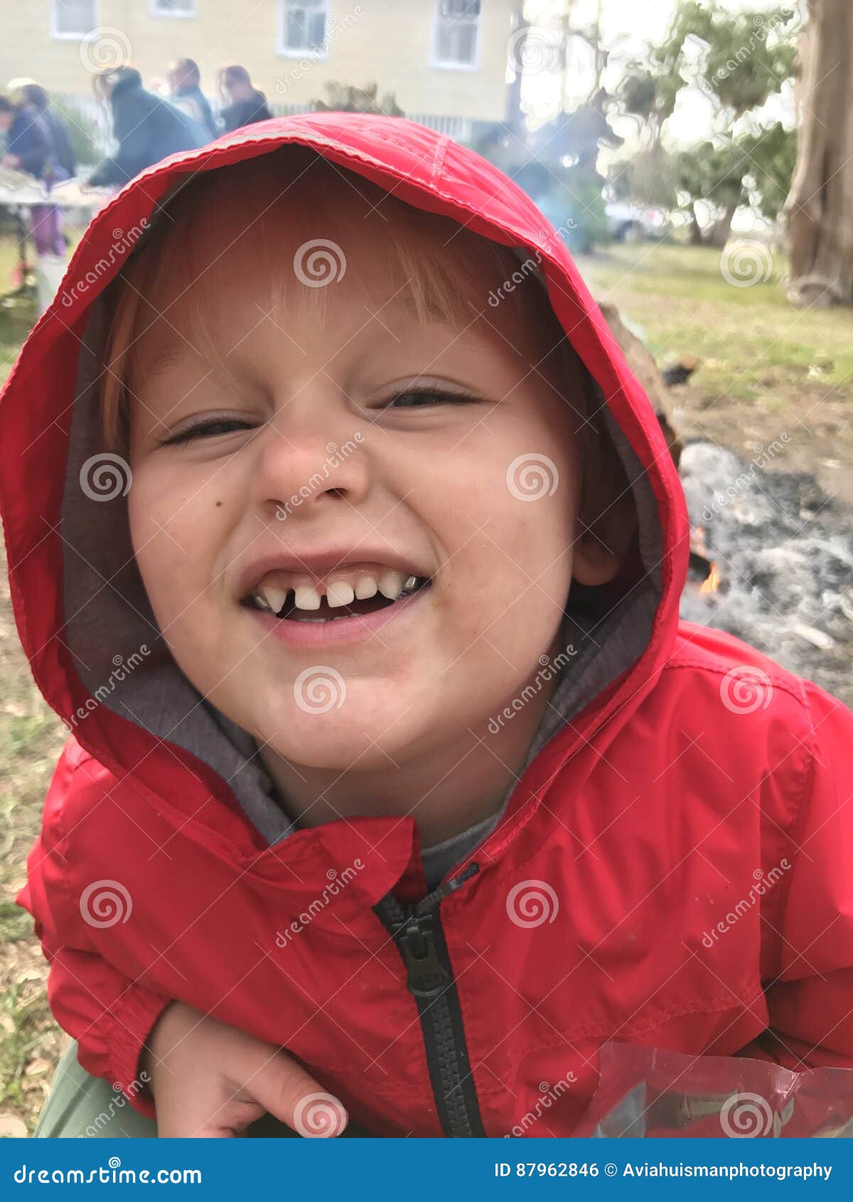 Happy Boy Outside on a Cold Day Stock Photo - Image of laughing ...