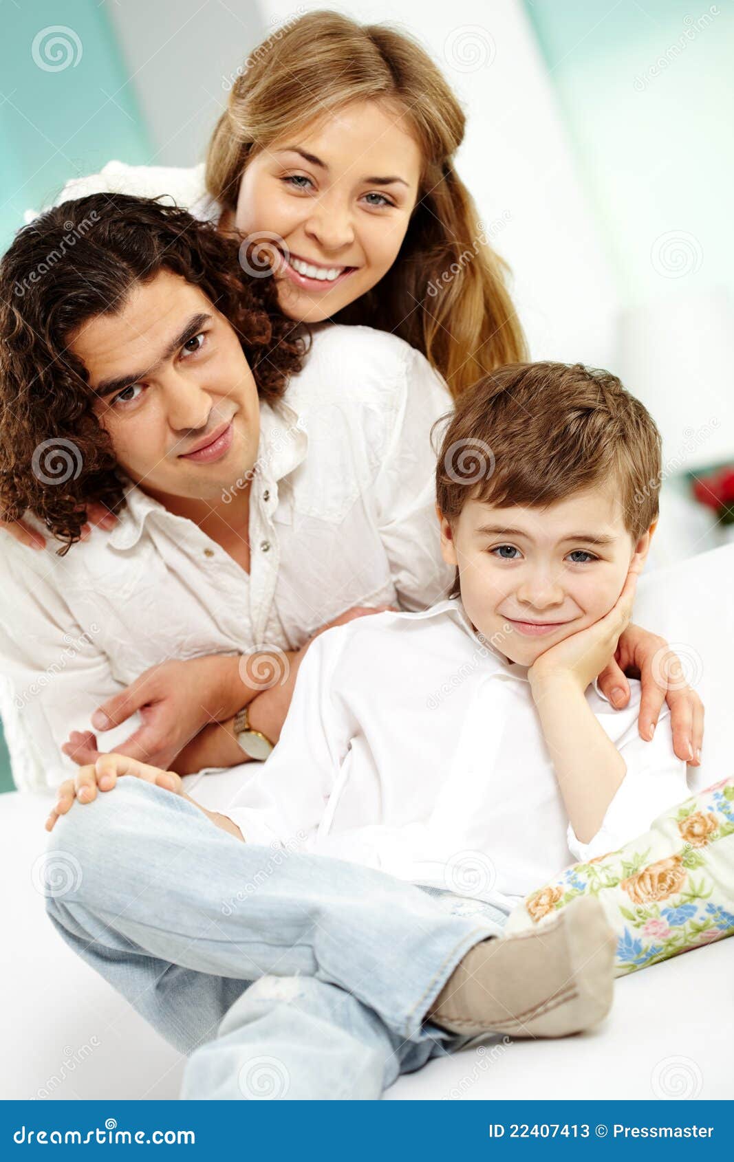 Happy boy and parents stock image. Image of female, lifestyle - 22407413