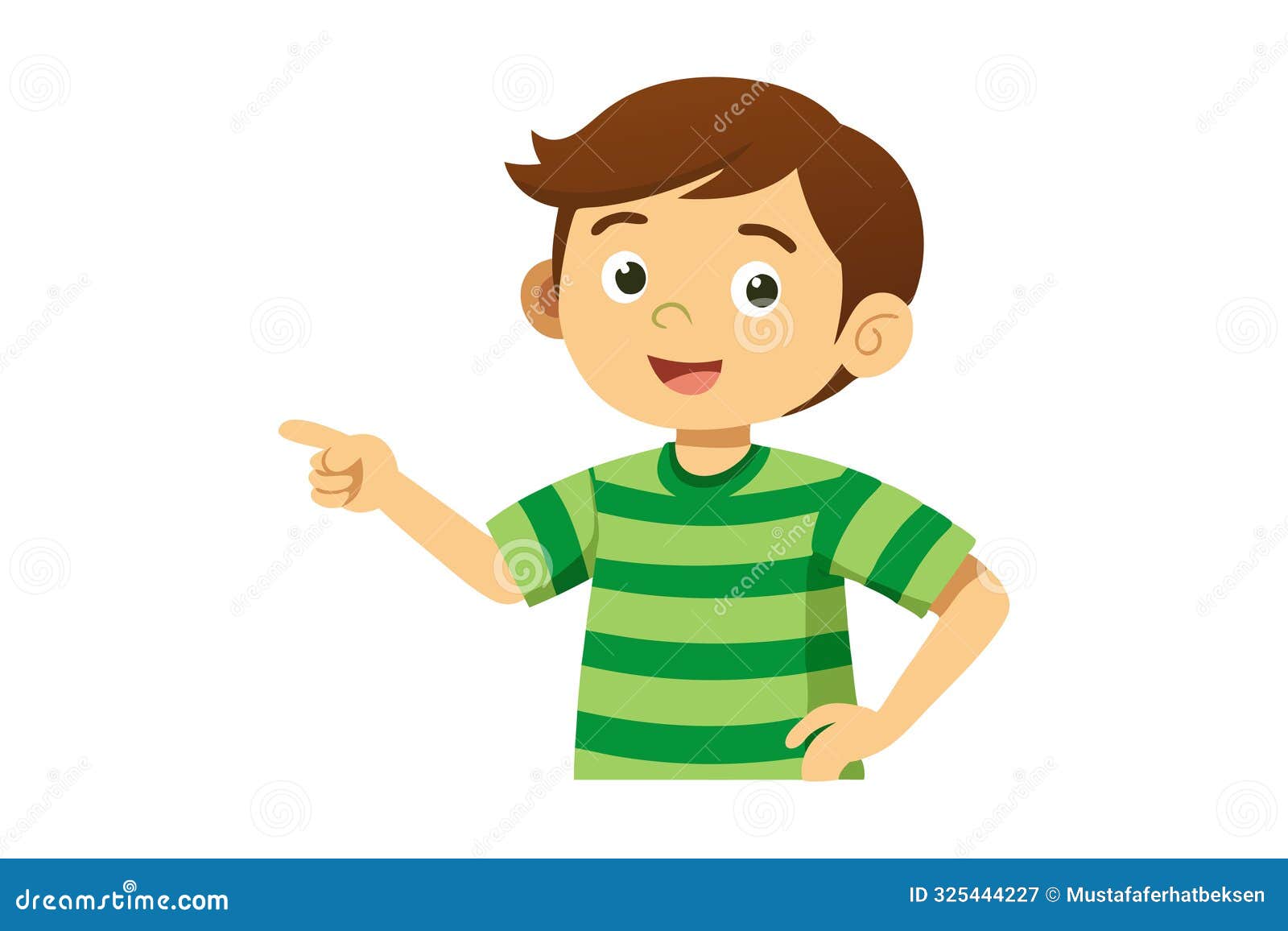 Happy Boy Pointing To Something Interesting Stock Vector - Illustration ...