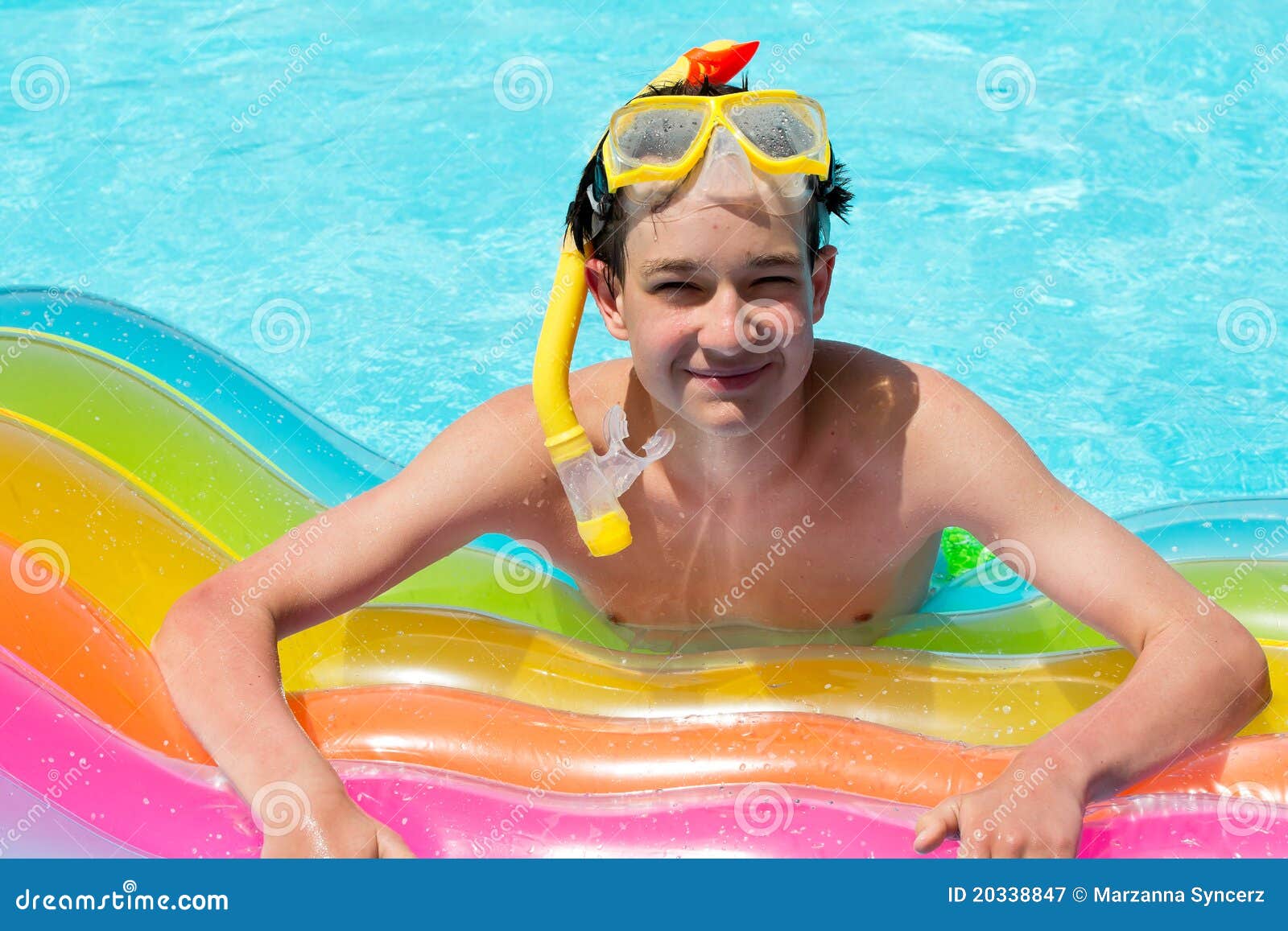 Happy boy in pool stock image. Image of face, male, adorable - 20338847