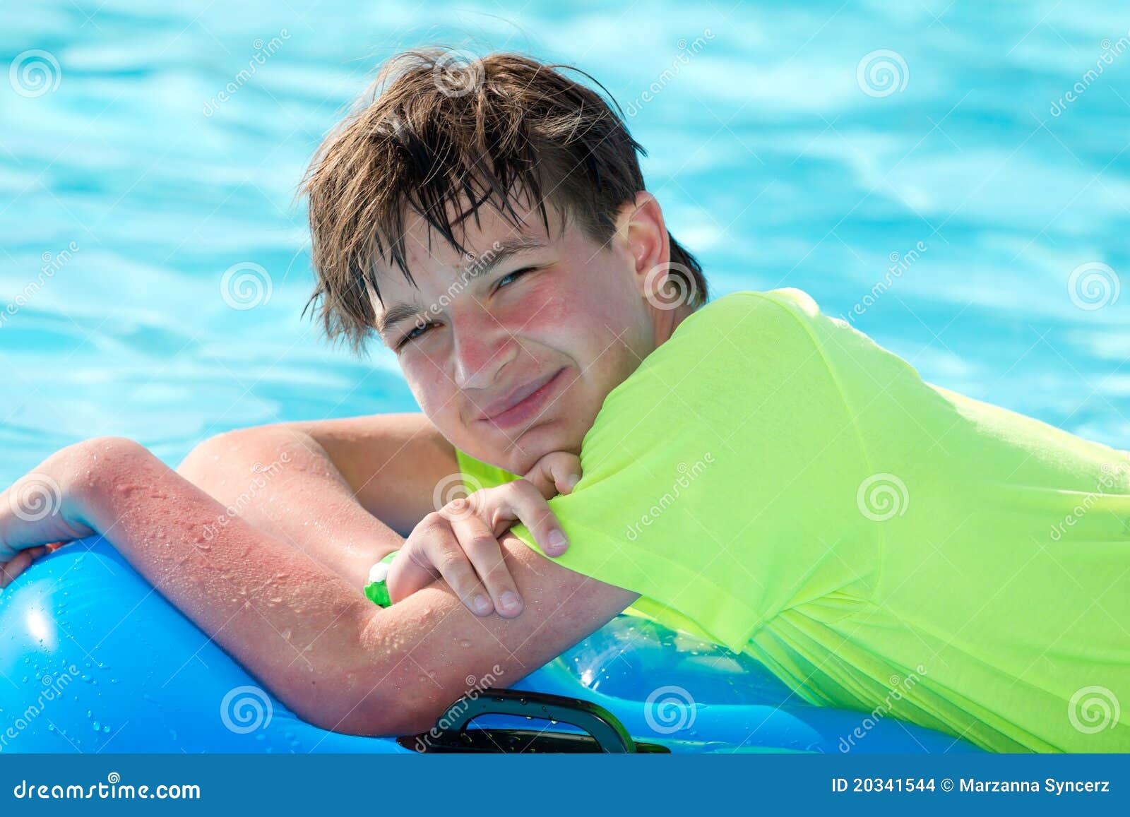 Happy boy in pool stock photo. Image of pool, cheerful - 20341544