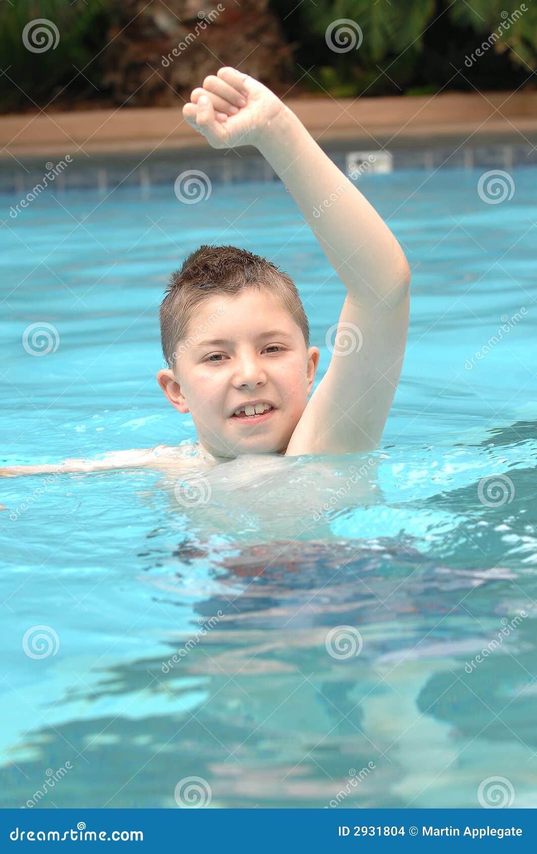 Happy boy in pool stock photo. Image of water, cooling - 2931804