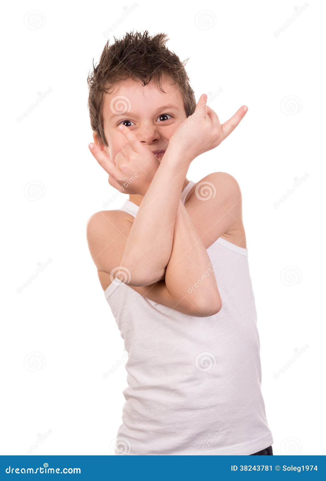 Happy Boy Portrait on White Stock Image - Image of laugh, face: 38243781