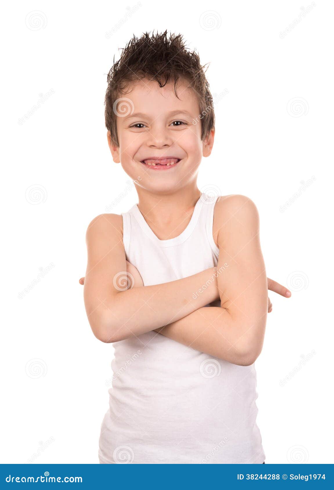 Happy Boy Portrait on White Stock Photo - Image of childhood, cheerful ...