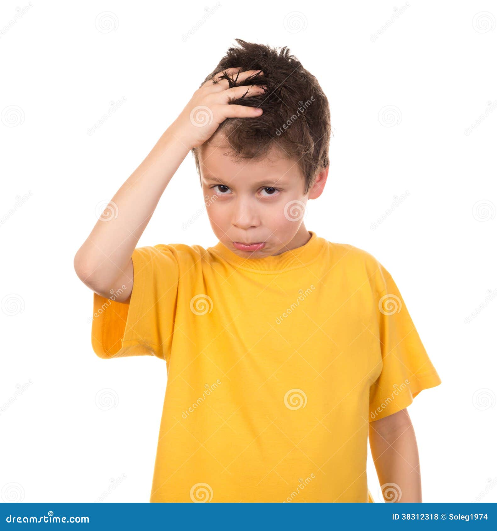 Happy Boy Portrait on White Stock Photo - Image of body, front: 38312318
