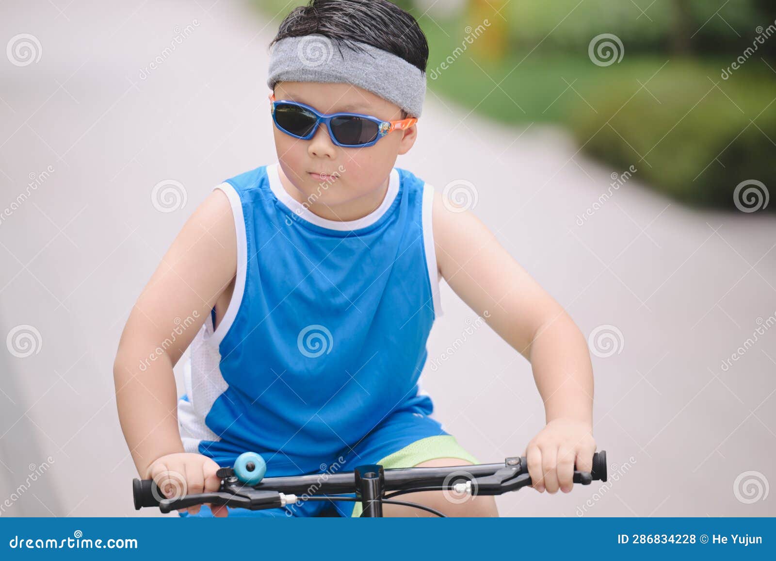Happy Boy Ride on a Bicycle Stock Photo - Image of bike, sports: 286834228