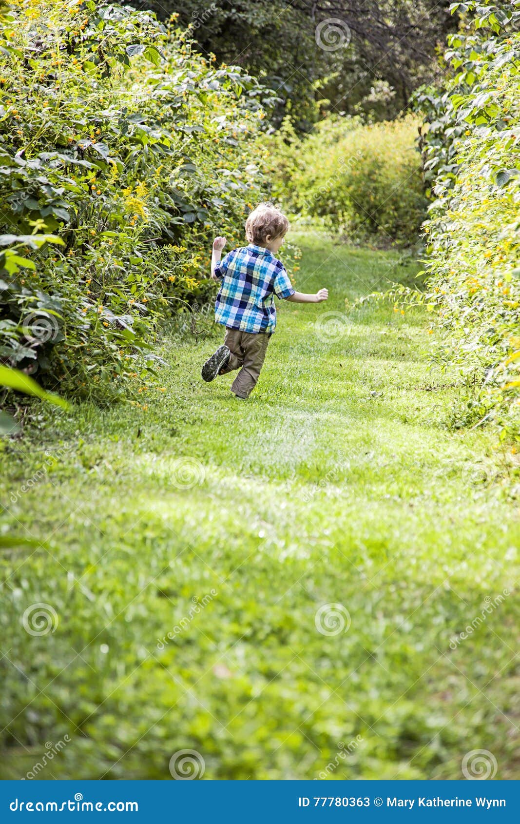 Happy boy running outside stock image. Image of spring - 77780363