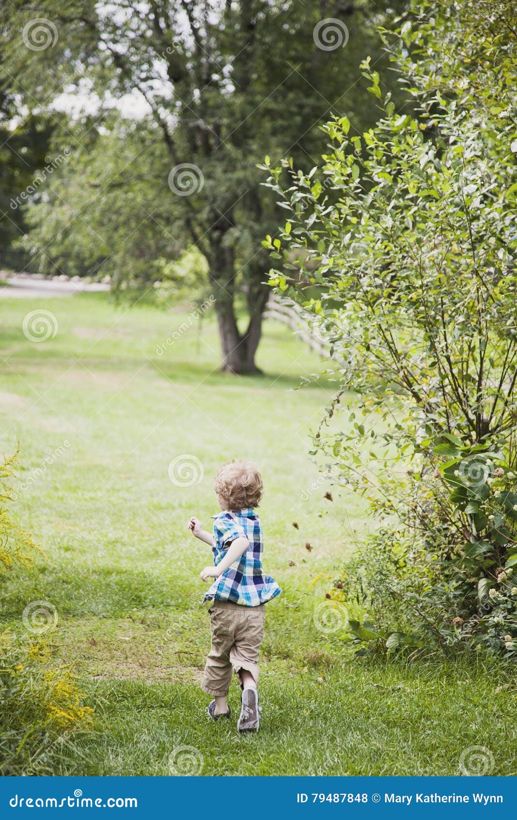 Happy boy running outside stock photo. Image of field - 79487848