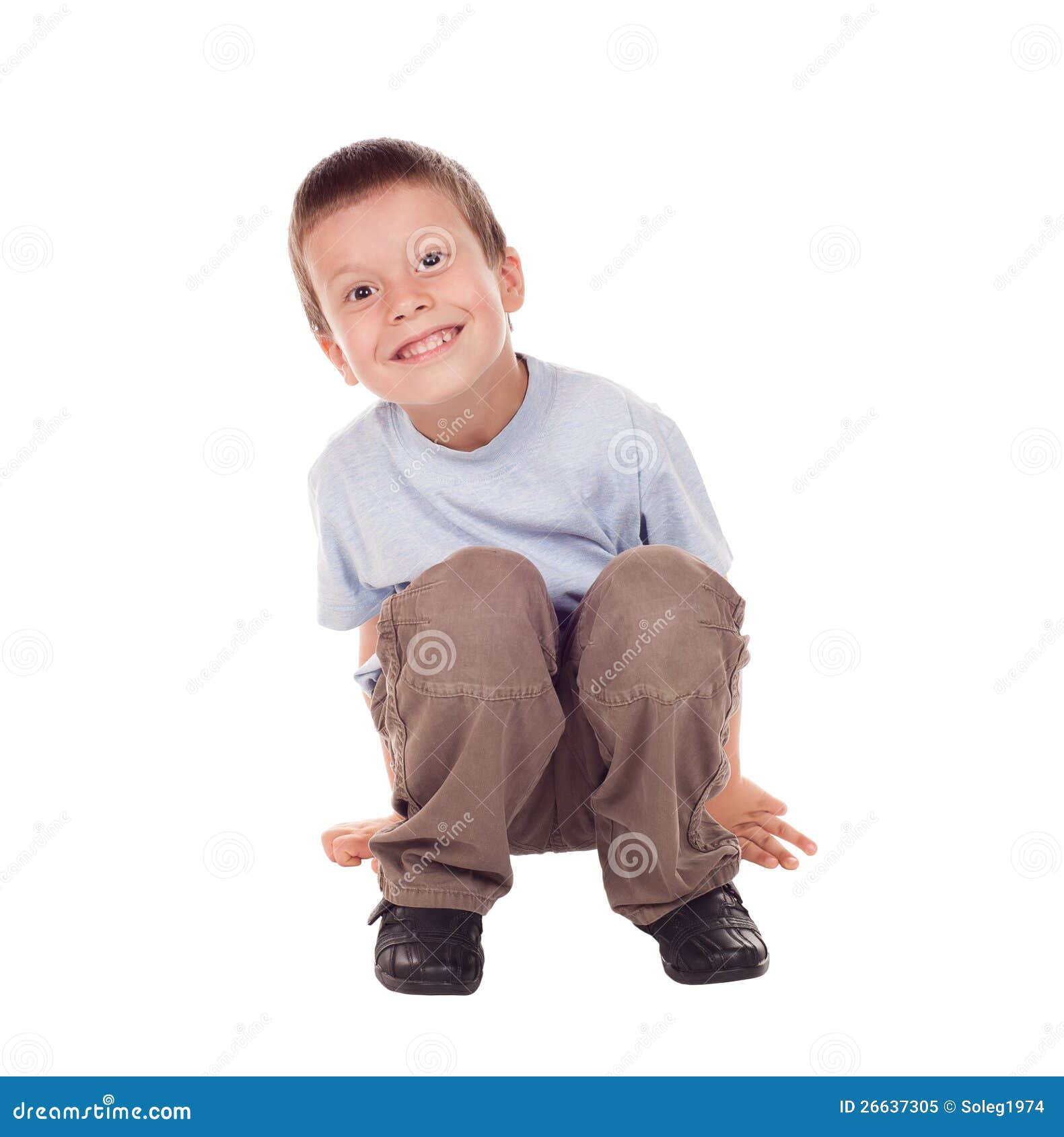 Happy boy sit down stock image. Image of happiness, pants - 26637305