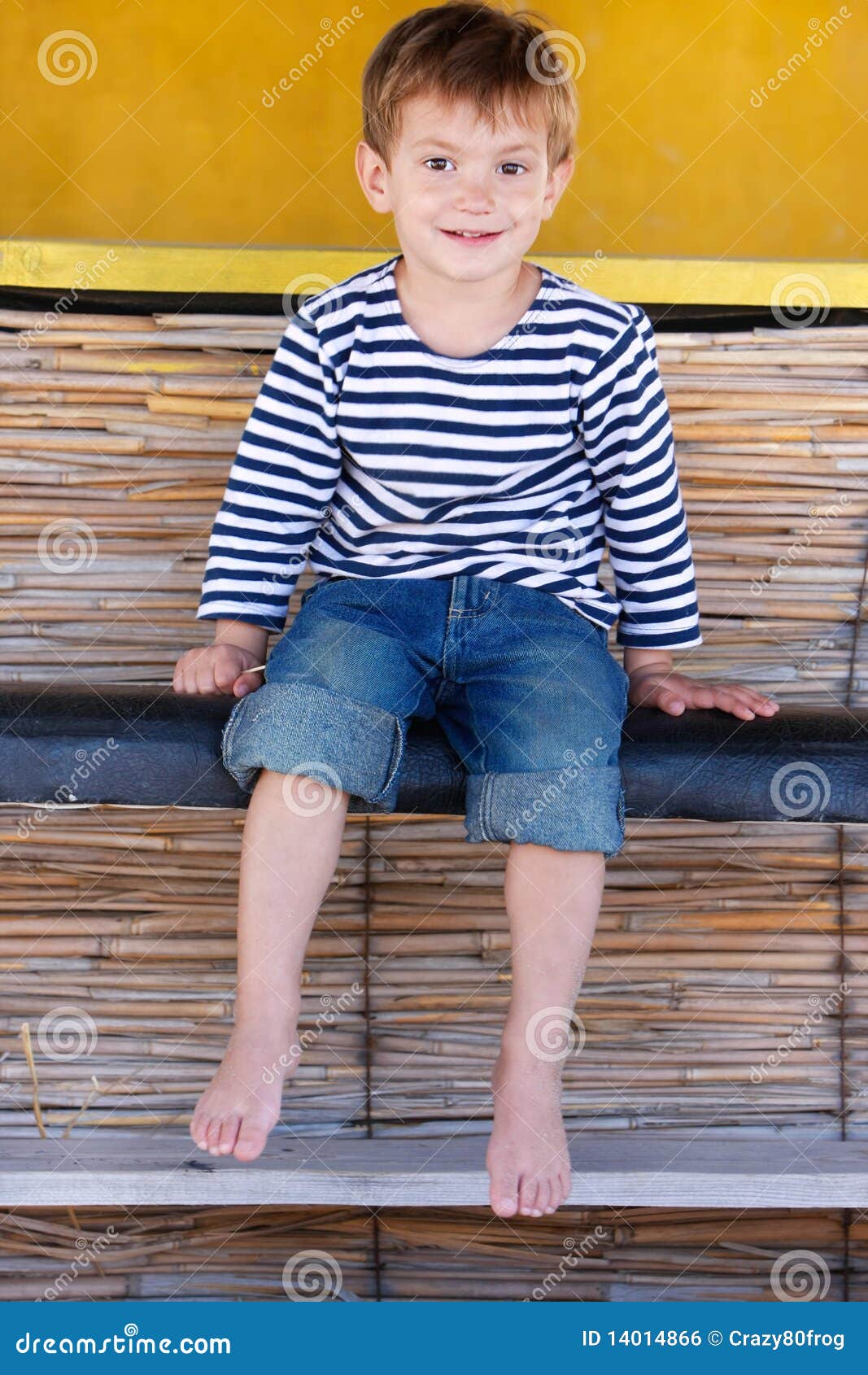 Happy Boy Sitting in Beach Bar Stock Photo - Image of child, cute: 14014866