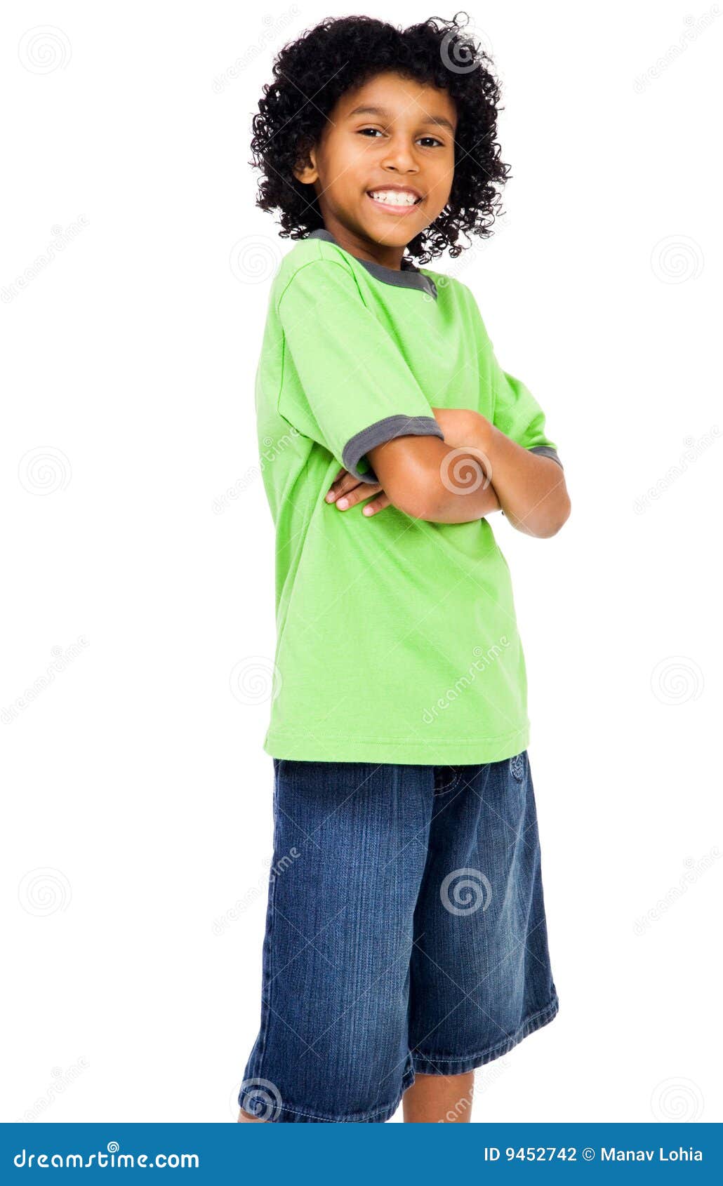 Happy Boy Standing stock photo. Image of clothing, crossed - 9452742