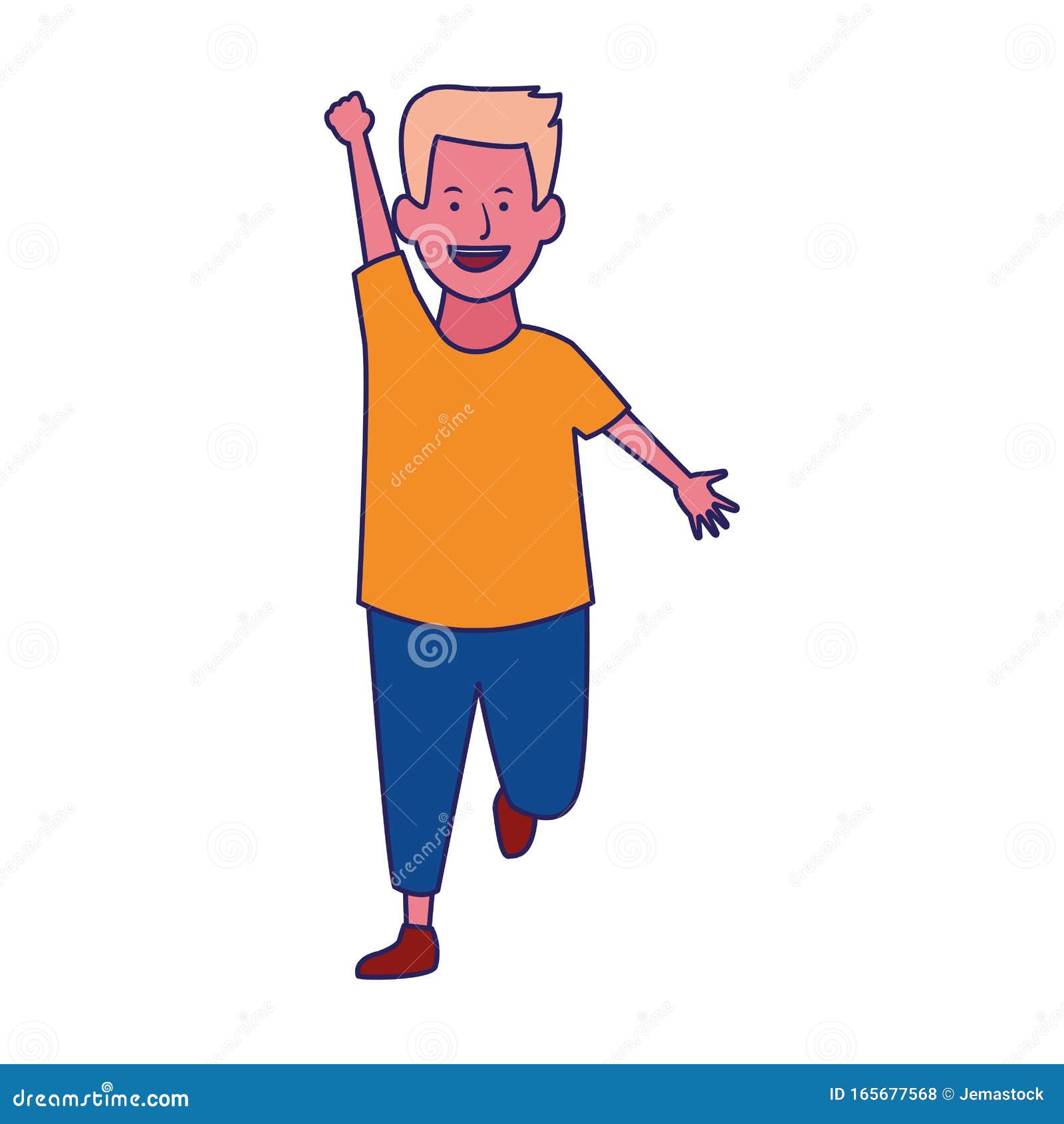 Happy Boy Standing Icon, Flat Design Stock Vector - Illustration of ...