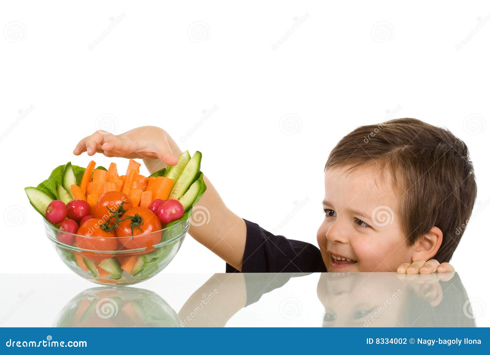 Happy Boy Stealing Vegetables Stock Photo - Image of closeup, laughing ...