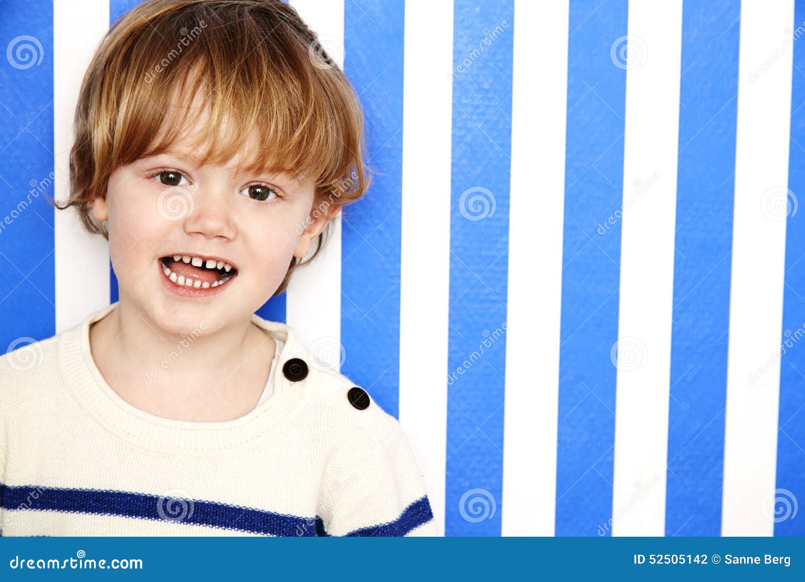 Happy boy in stripes stock photo. Image of striped, blue - 52505142