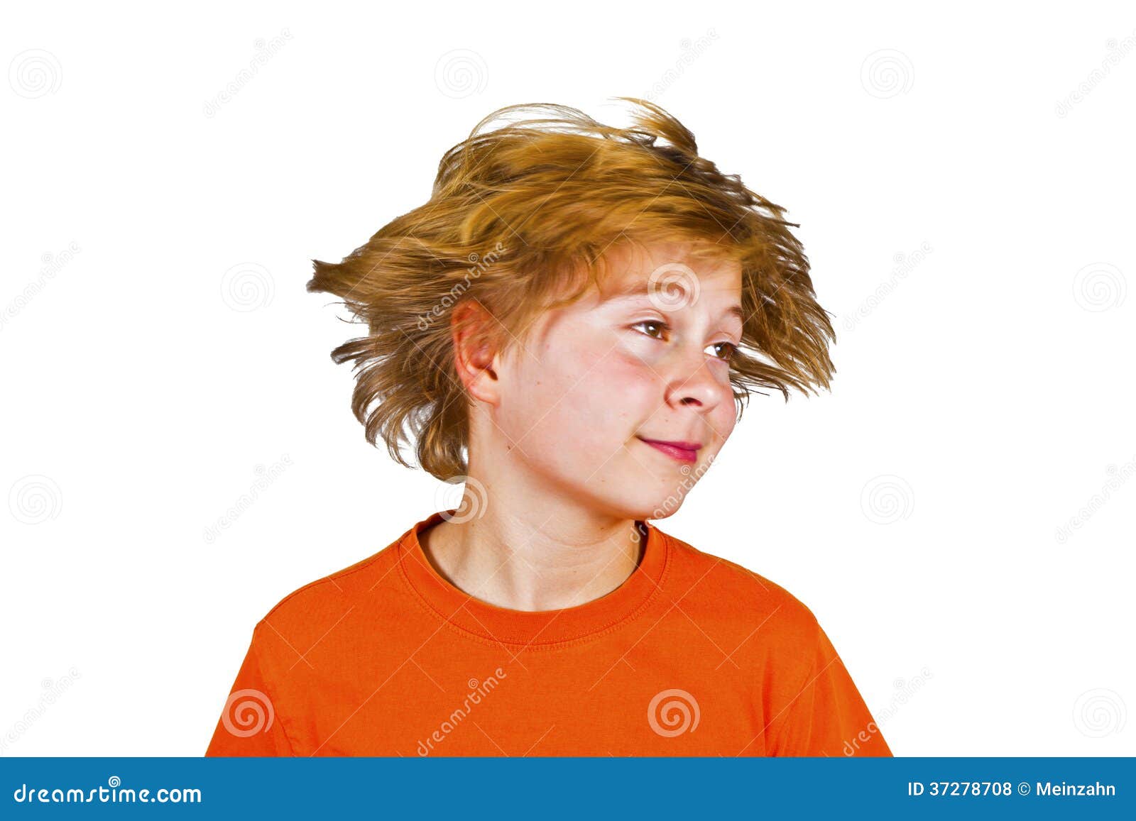 Happy Boy in Studio Shaking His Head Stock Photo - Image of casual ...