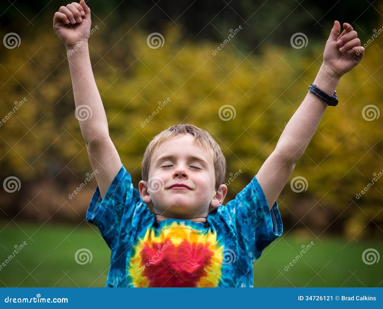 Happy boy success stock image. Image of celebrate, nature - 34726121