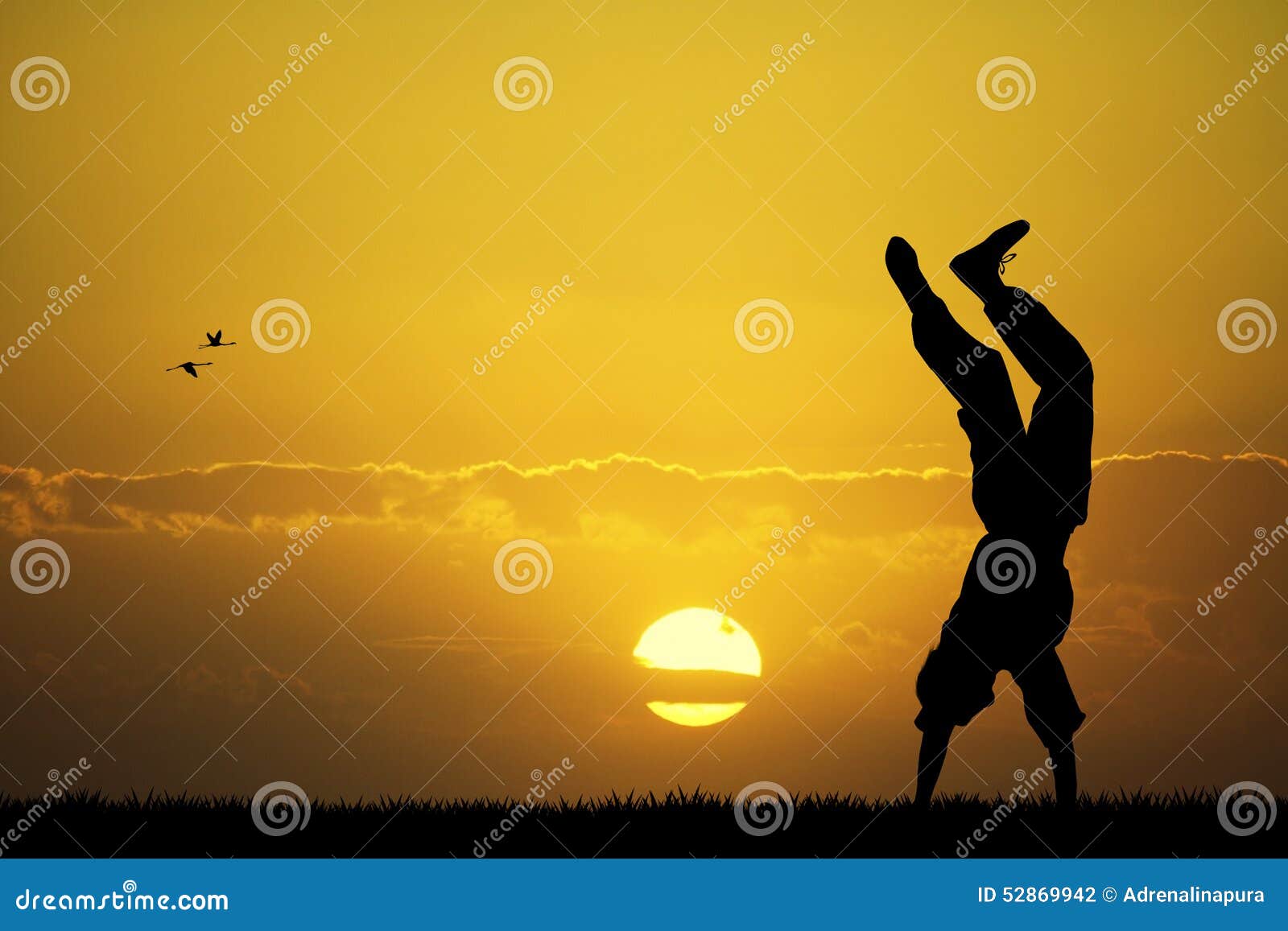 Happy boy at sunset stock illustration. Illustration of light - 52869942