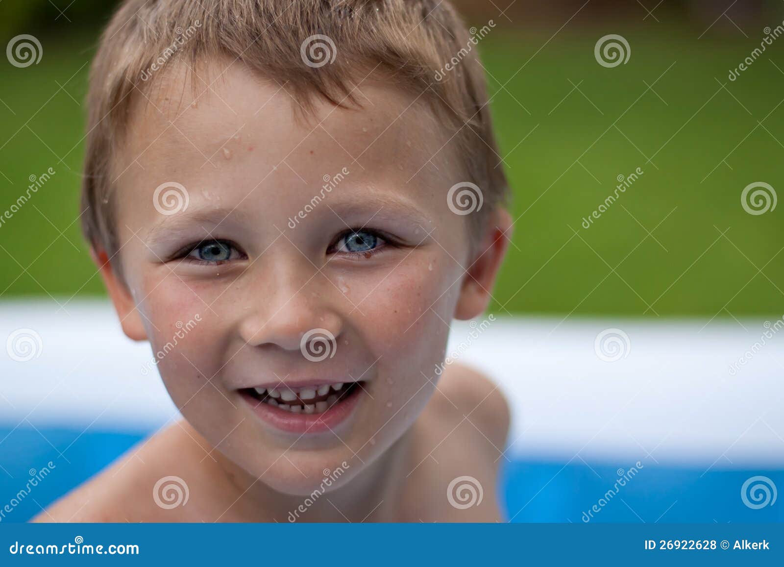 Happy Boy in swimming pool stock photo. Image of heat - 26922628