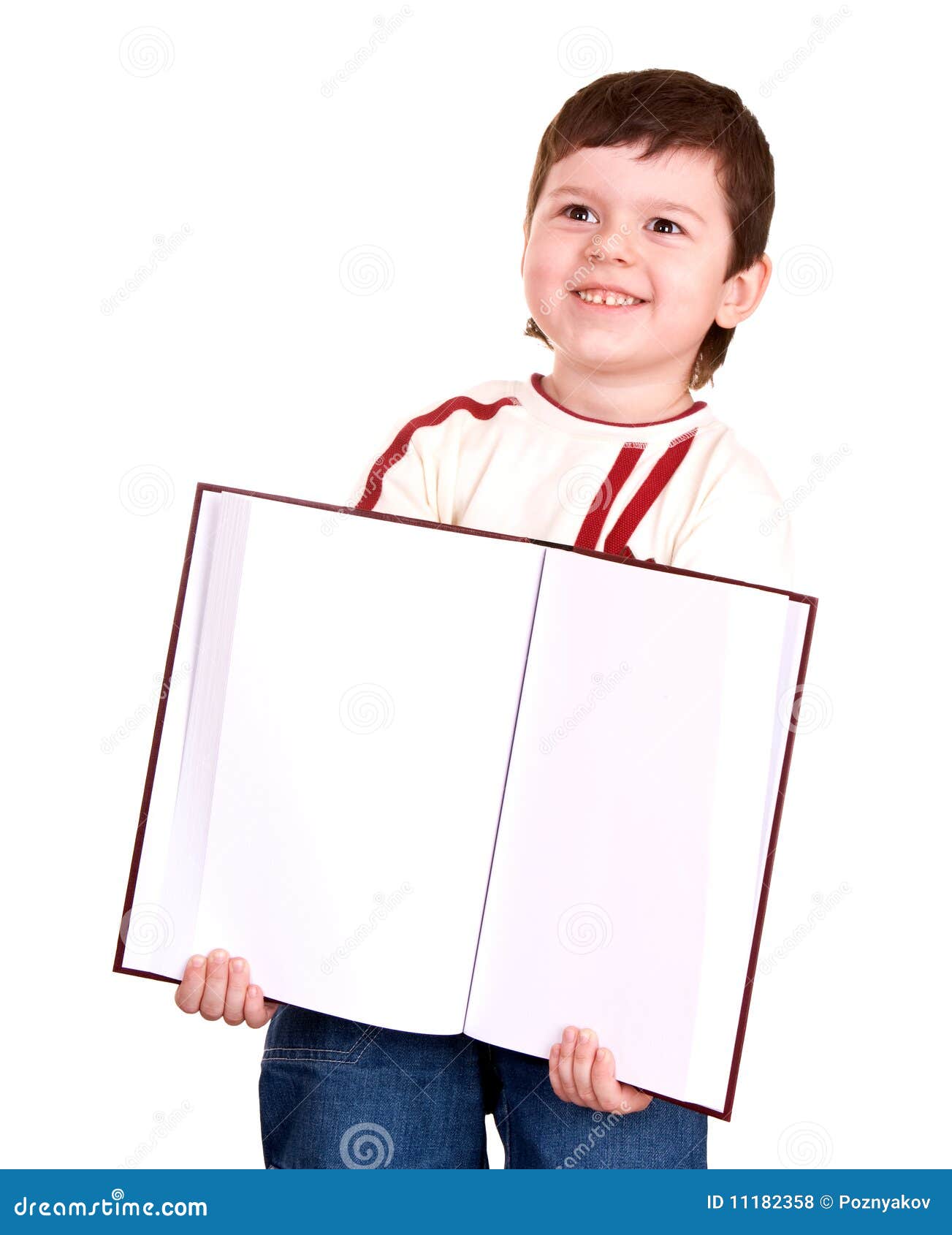 Happy boy take open book. stock photo. Image of schoolchild - 11182358