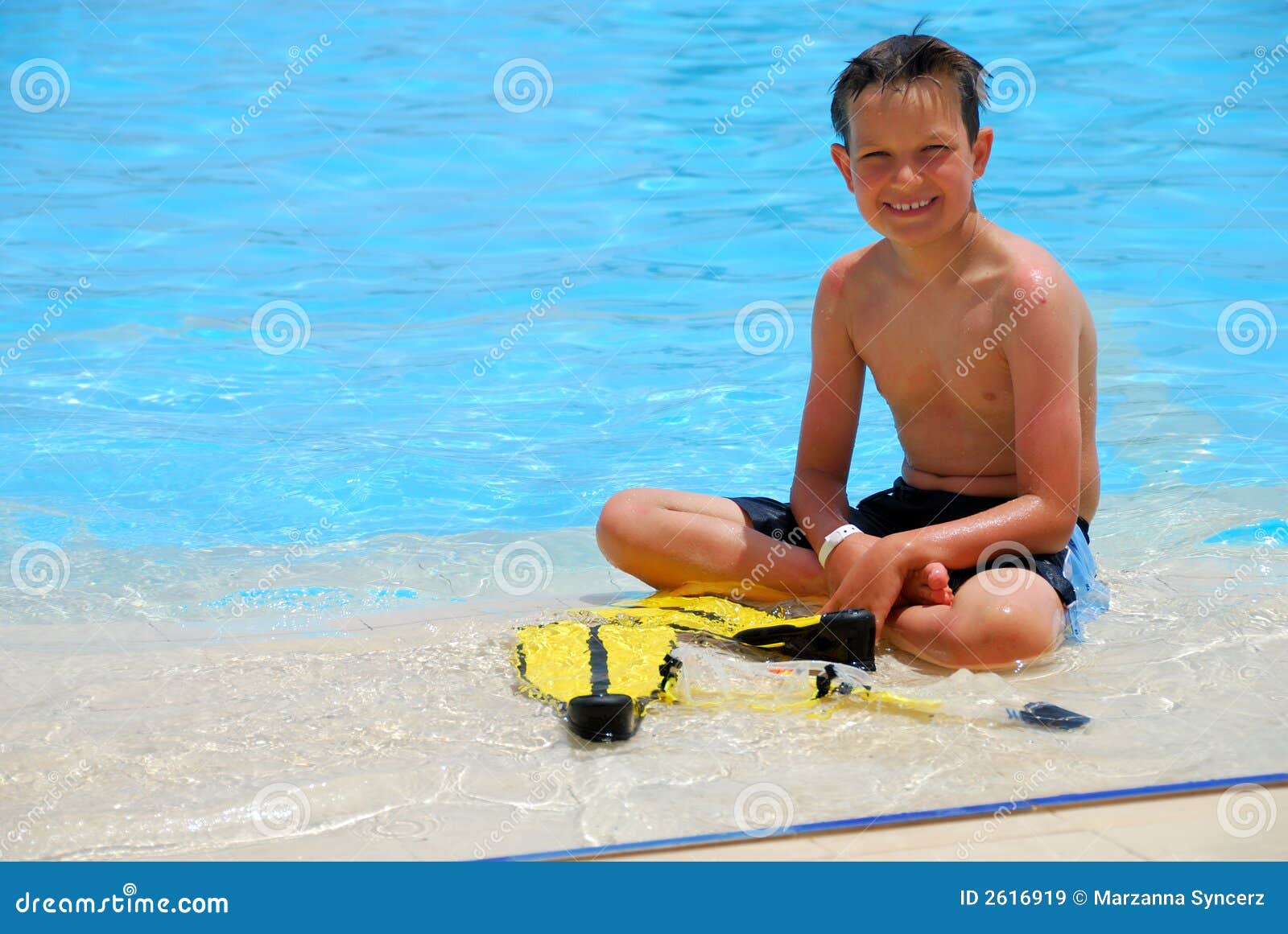 Happy boy in water stock image. Image of sitting, clear - 2616919