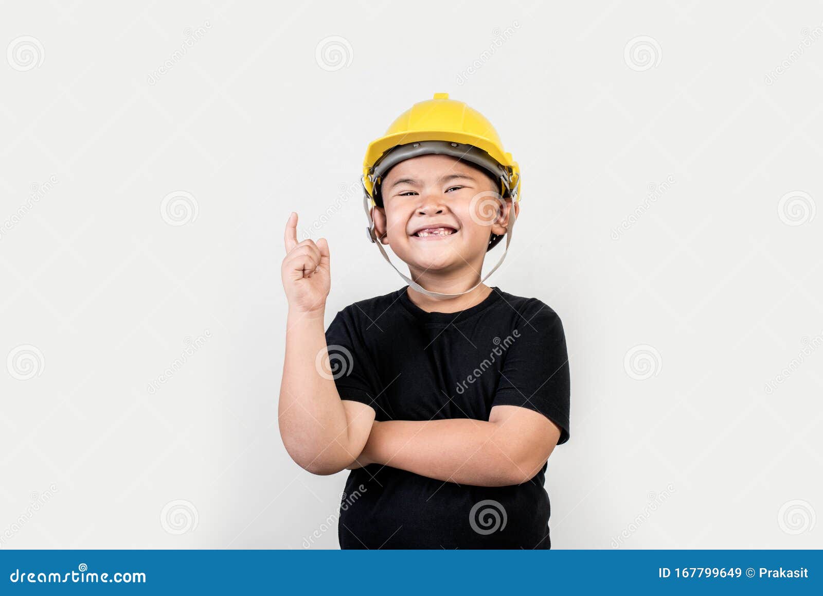 Happy Boy Wearing Engineer Hat Stock Image - Image of happy ...