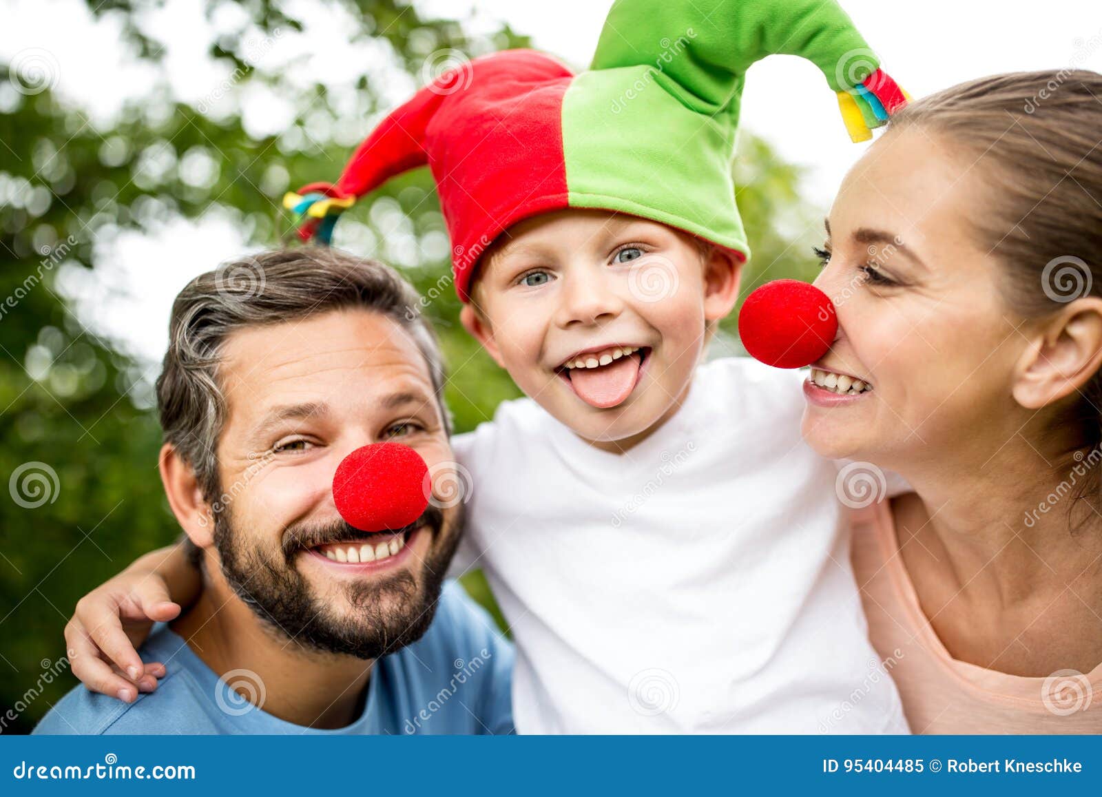 Happy Boy Wearing Fool Cap with Parents Stock Image - Image of children ...