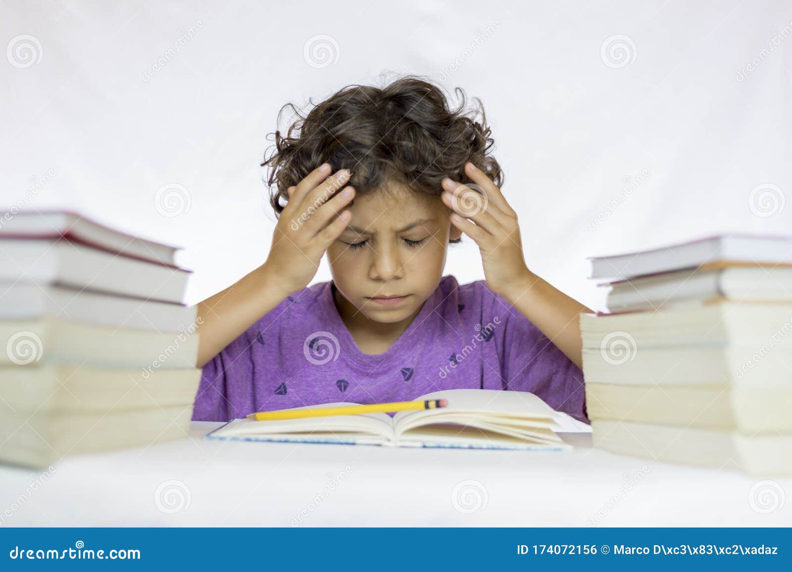 Happy Boy between 8 and 10 Years Old with Frustration Expression ...