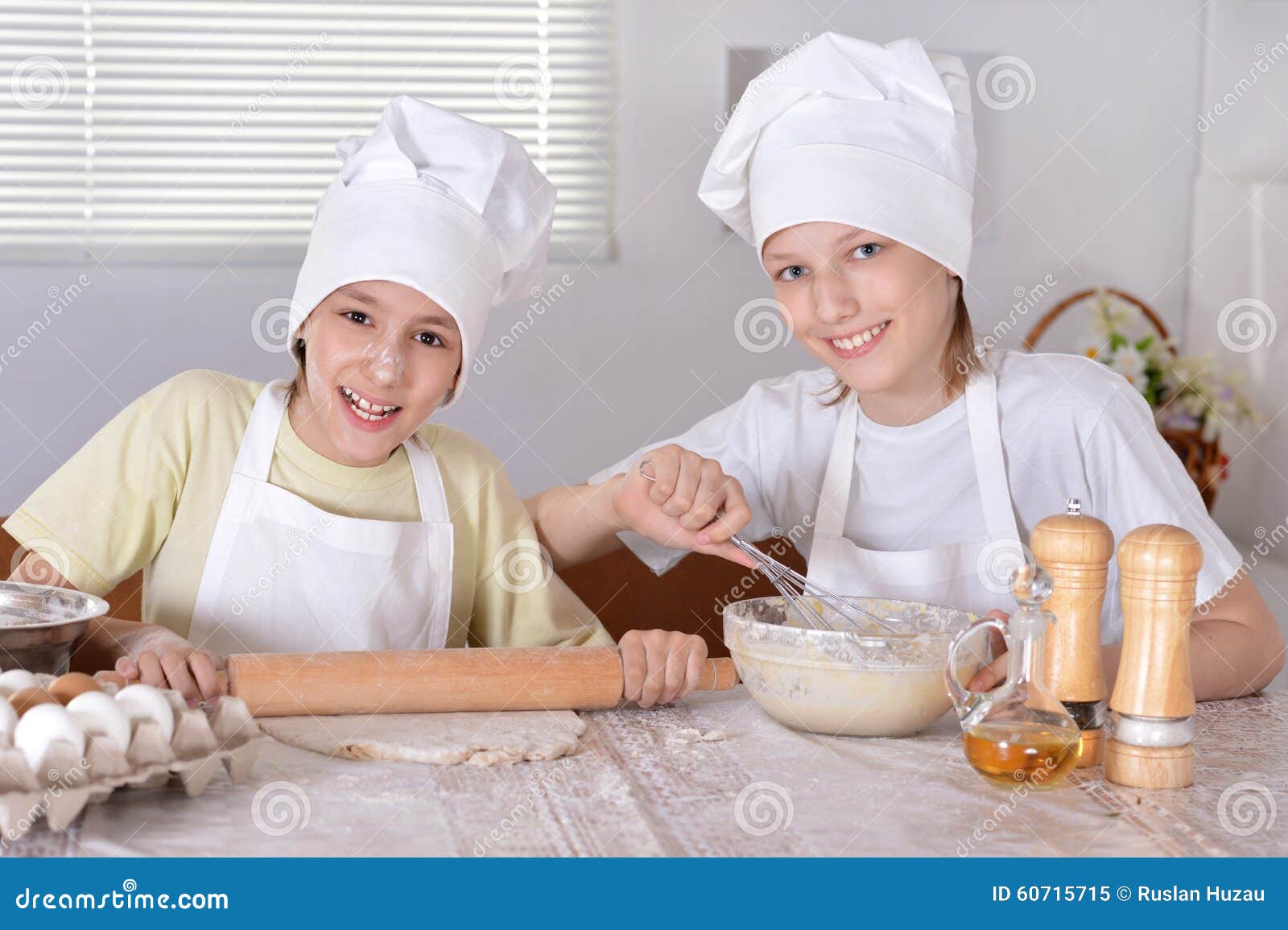 Happy boys cooking stock image. Image of children, childhood - 60715715